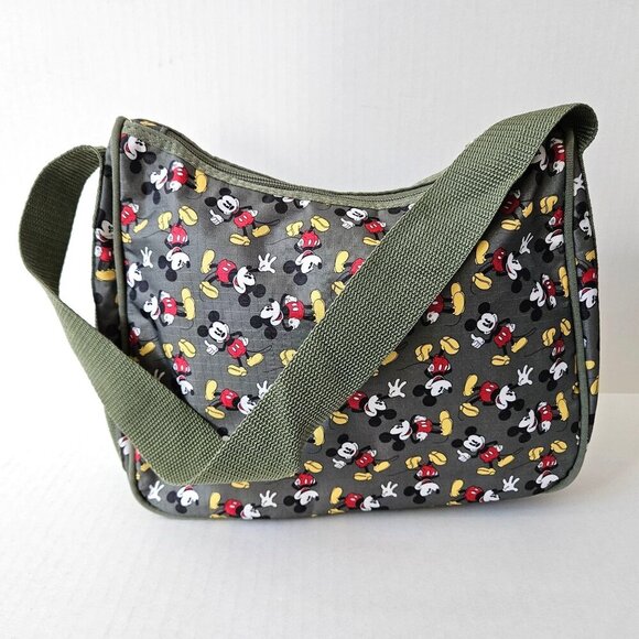 Disney | Bags | Disney Purse Mickey Mouse Army Green All Over Print Zip ...
